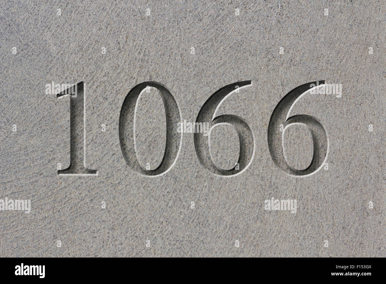 Historical year engraving 1066 on textured old surface Stock Photo - Alamy