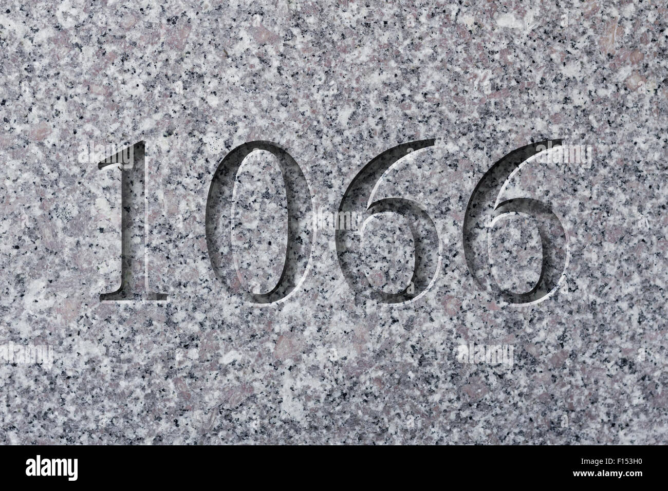 Historical year engraving 1066 on textured old surface Stock Photo - Alamy