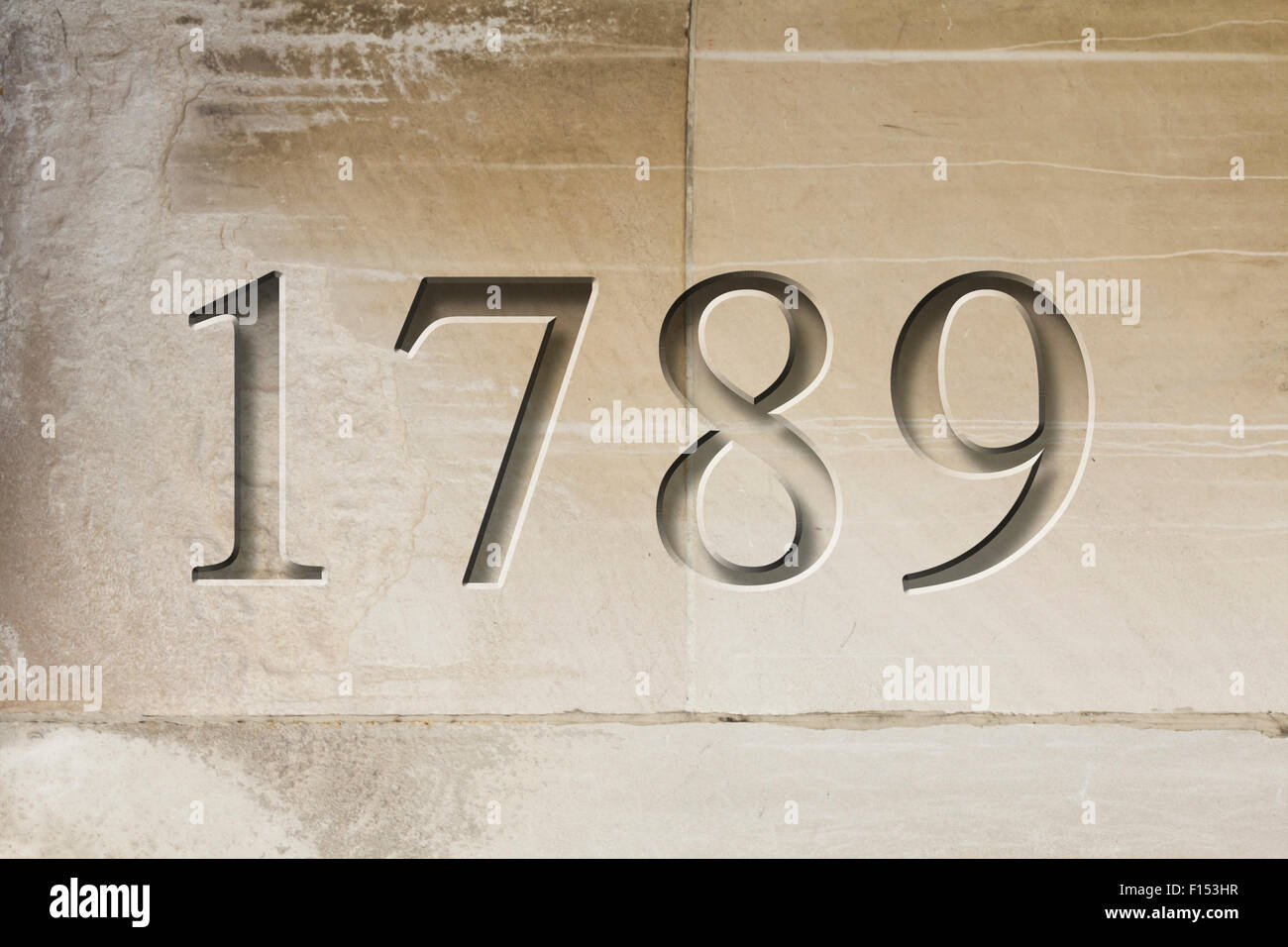 Historical year engraving 1789 on textured old surface Stock Photo - Alamy