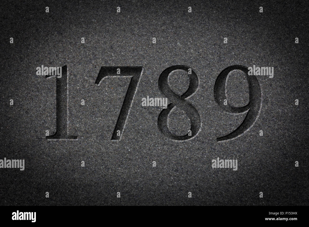 Historical year engraving 1789 on textured old surface Stock Photo - Alamy