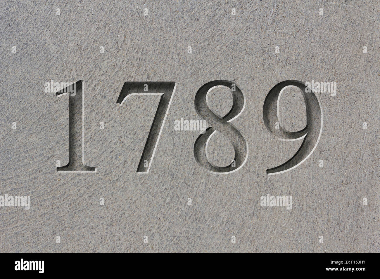 Historical year engraving 1789 on textured old surface Stock Photo - Alamy
