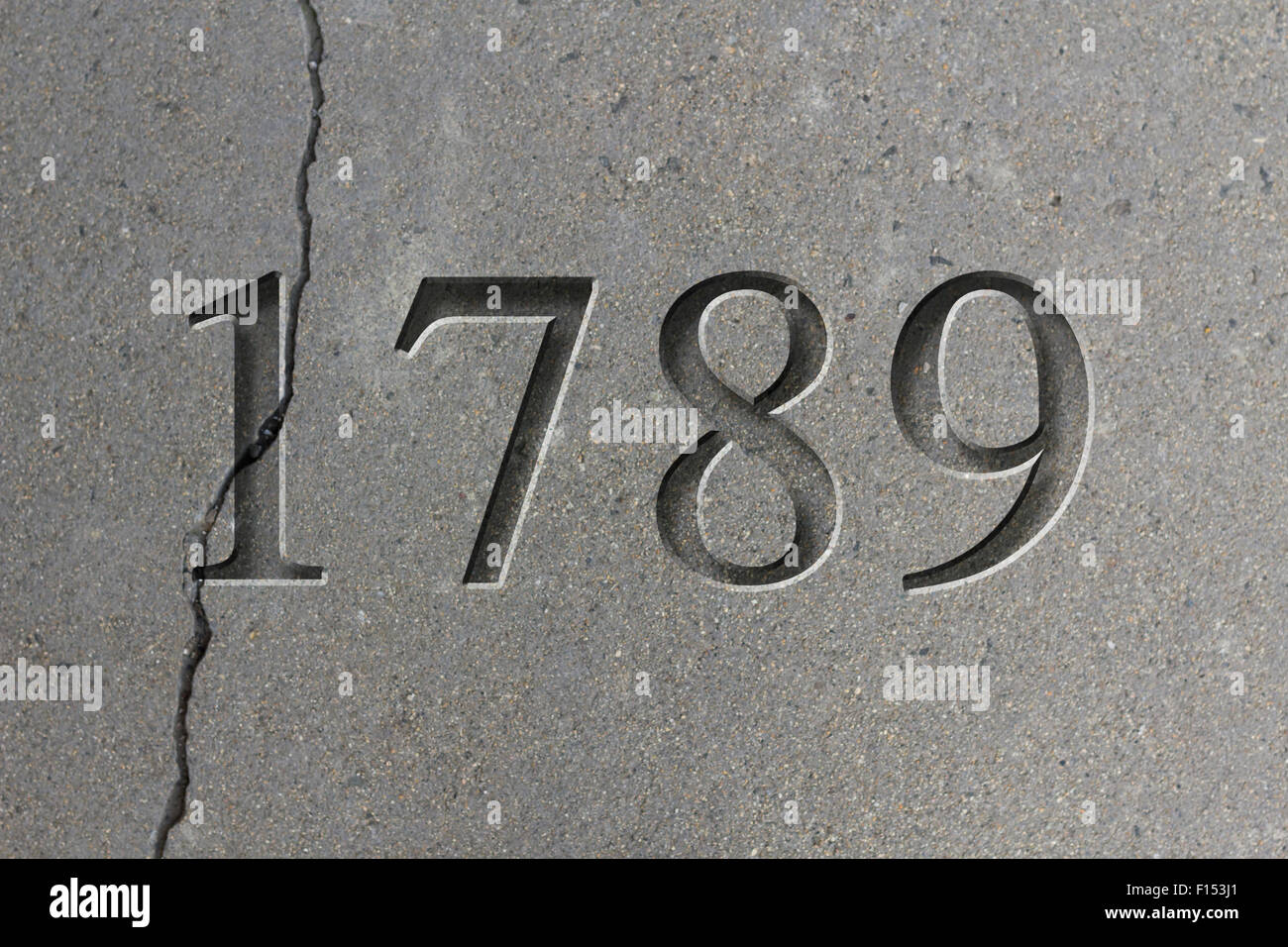 Historical year engraving 1789 on textured old surface Stock Photo - Alamy