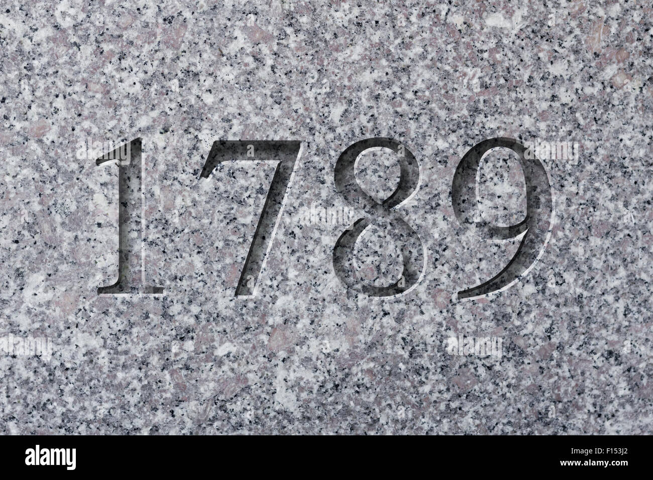 Historical year engraving 1789 on textured old surface Stock Photo - Alamy