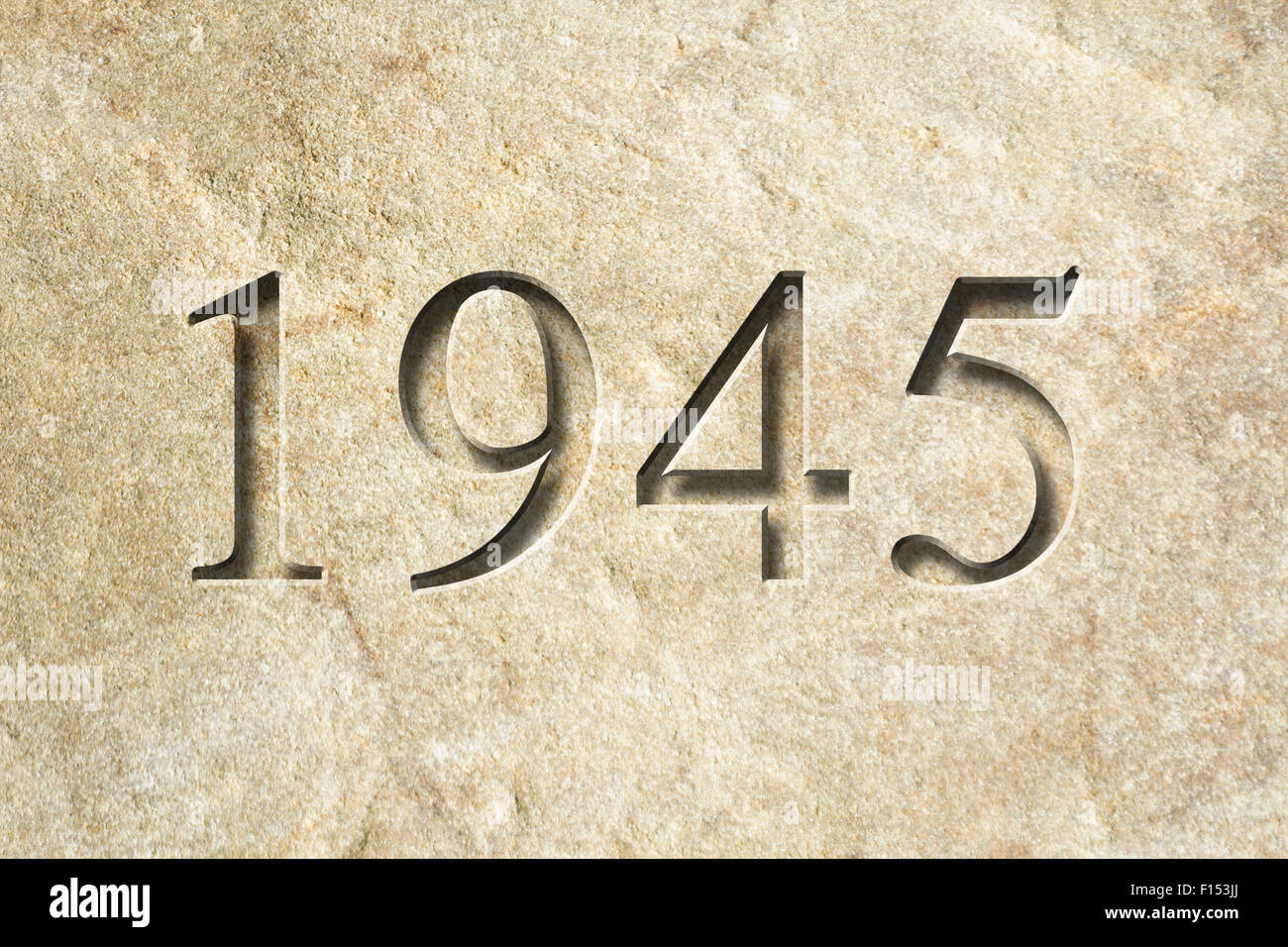 Historical year engraving 1945 on textured old surface Stock Photo - Alamy