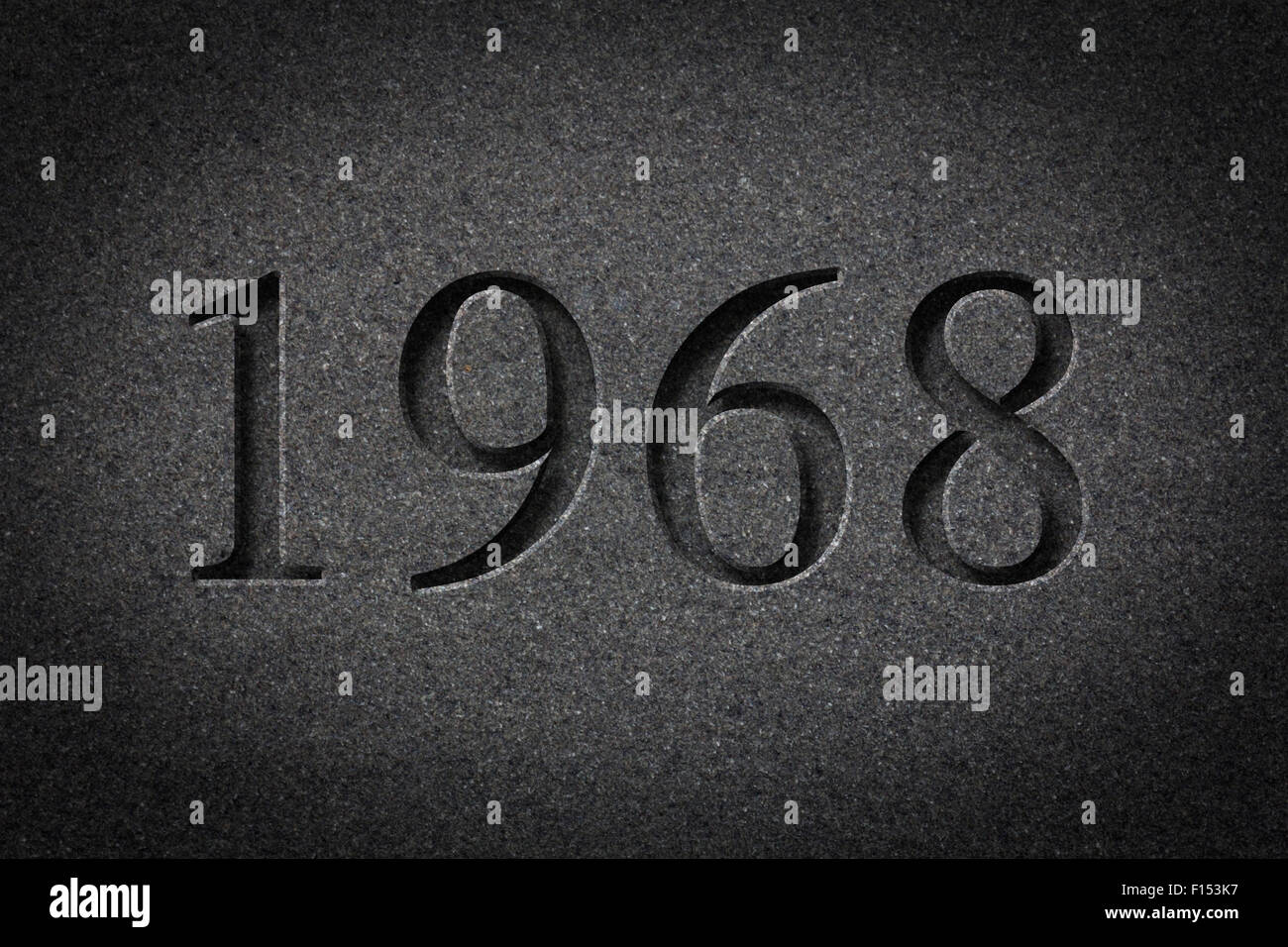 Historical year engraving 1968 on textured old surface Stock Photo - Alamy