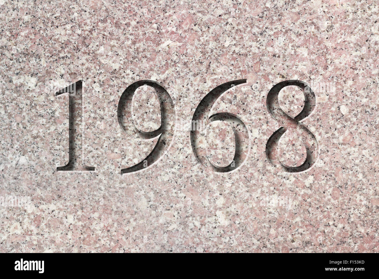 Historical year engraving 1968 on textured old surface Stock Photo - Alamy
