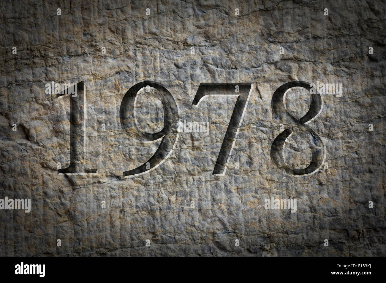 Historical year engraving 1978 on textured old surface Stock Photo - Alamy