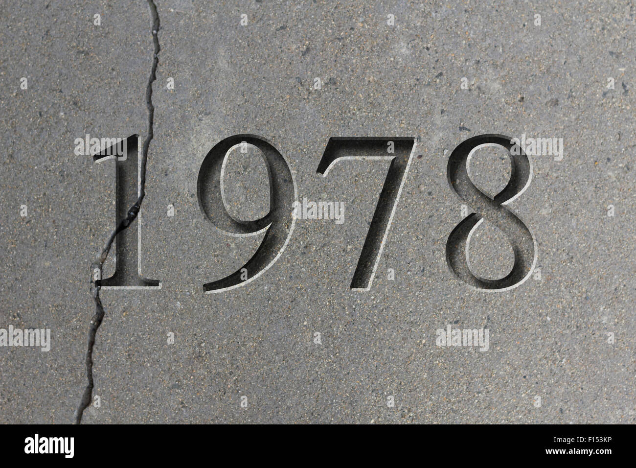 Historical year engraving 1978 on textured old surface Stock Photo - Alamy