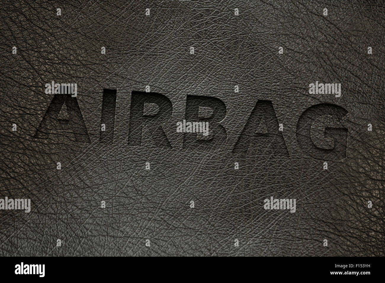 The word airbag written on car interior leather for safety image Stock ...
