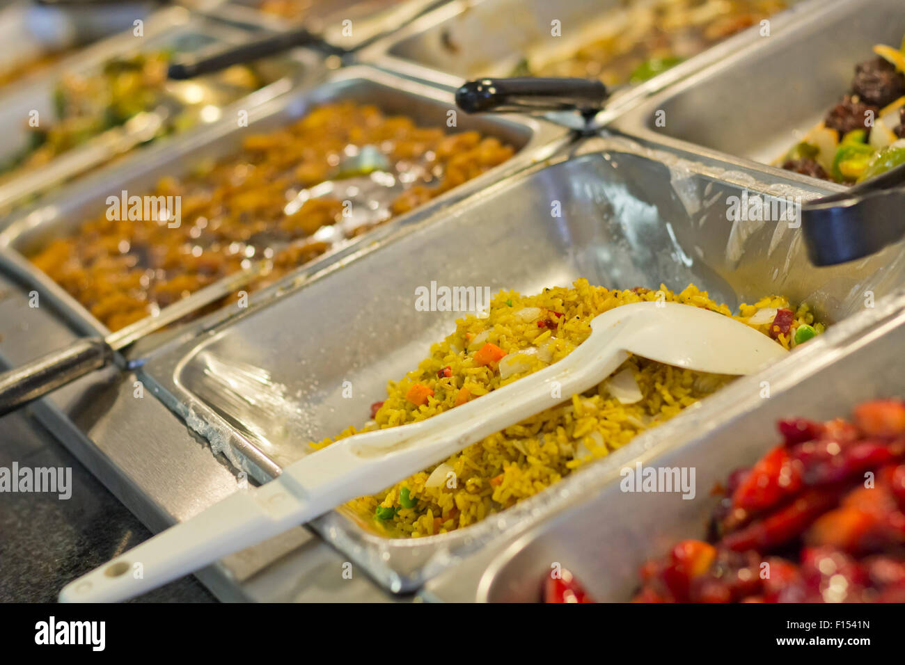 Chinese food buffet self service lunch or dinner Stock Photo - Alamy