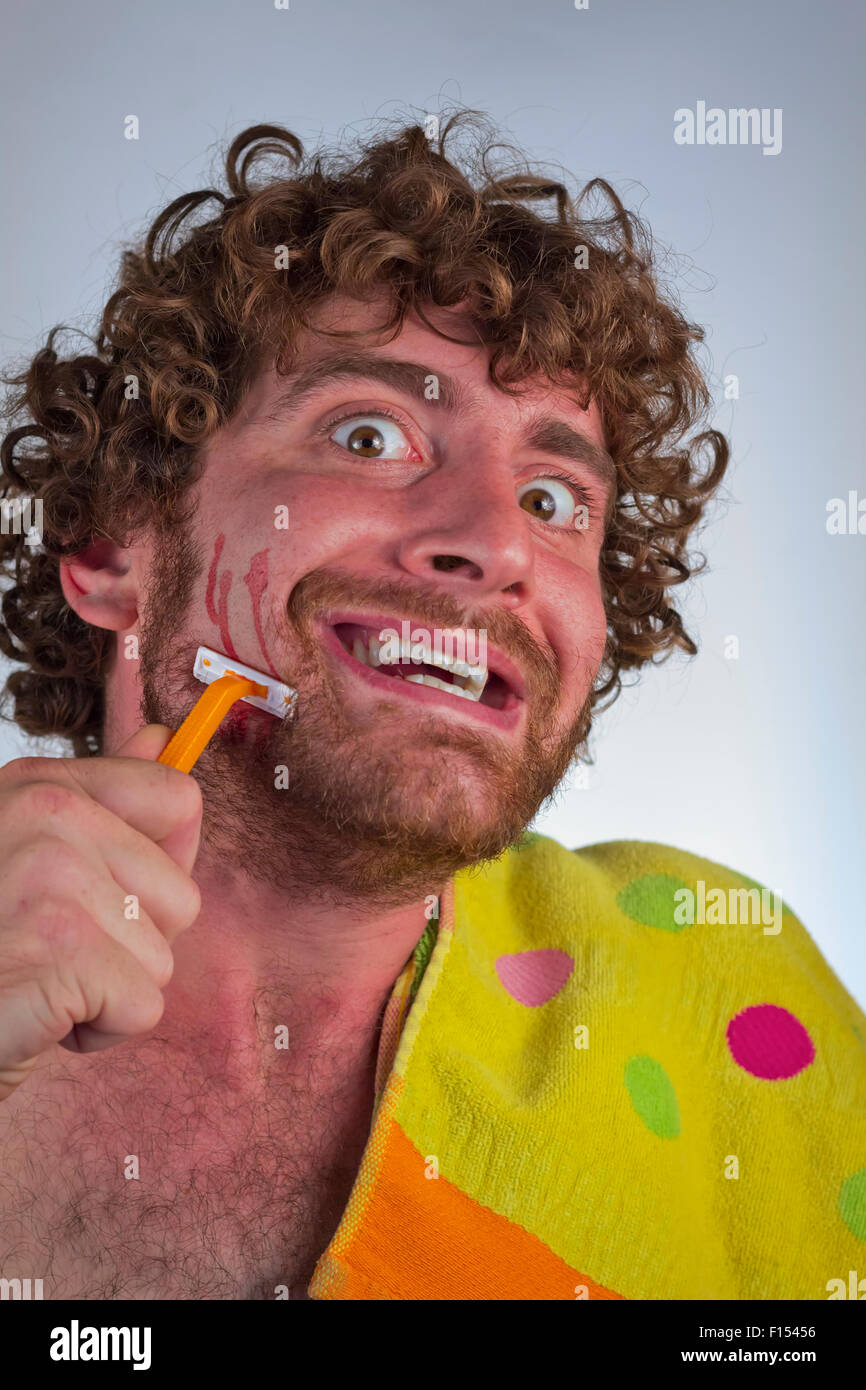 Beard cut shaving blood hi-res stock photography and images - Alamy
