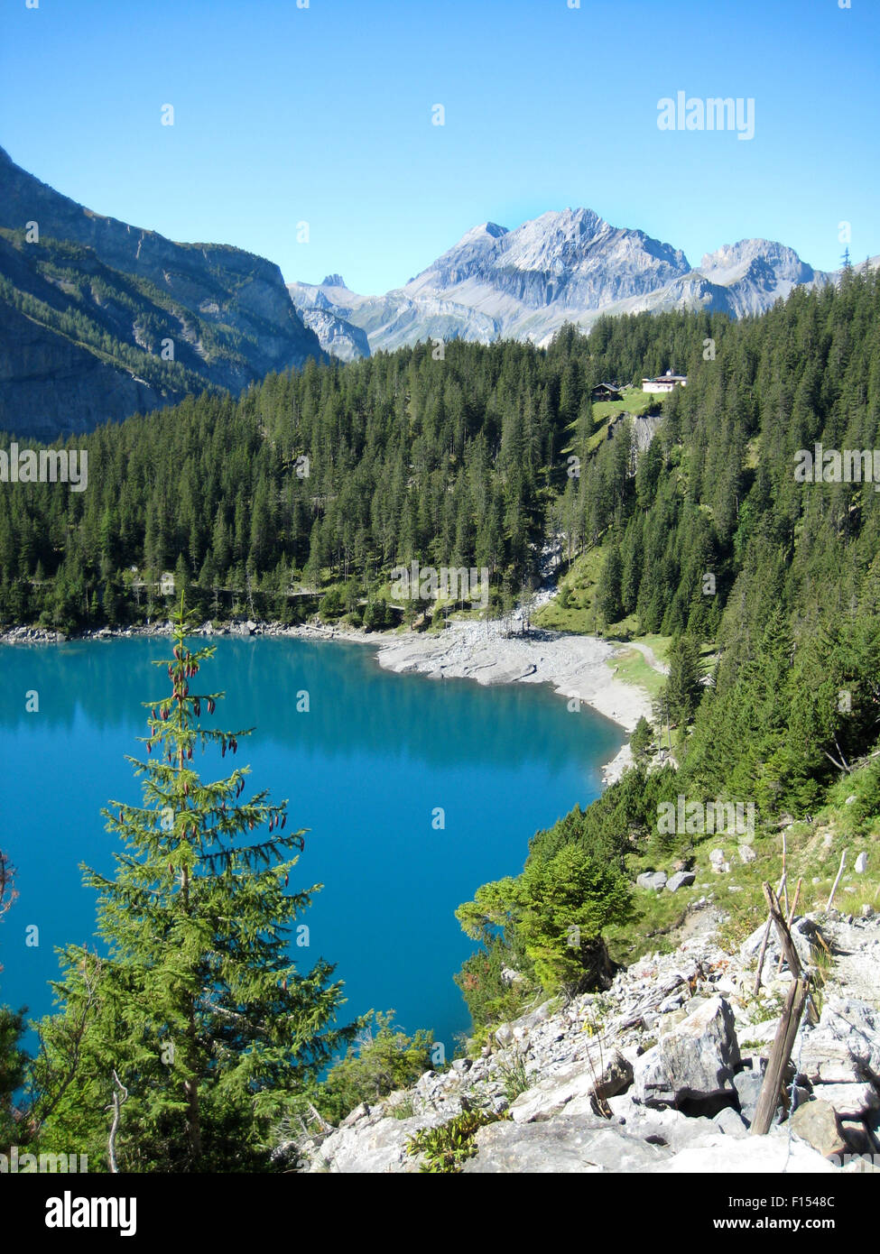 Swiss alps alpine mountain lake glacial lake tarn hi-res stock ...