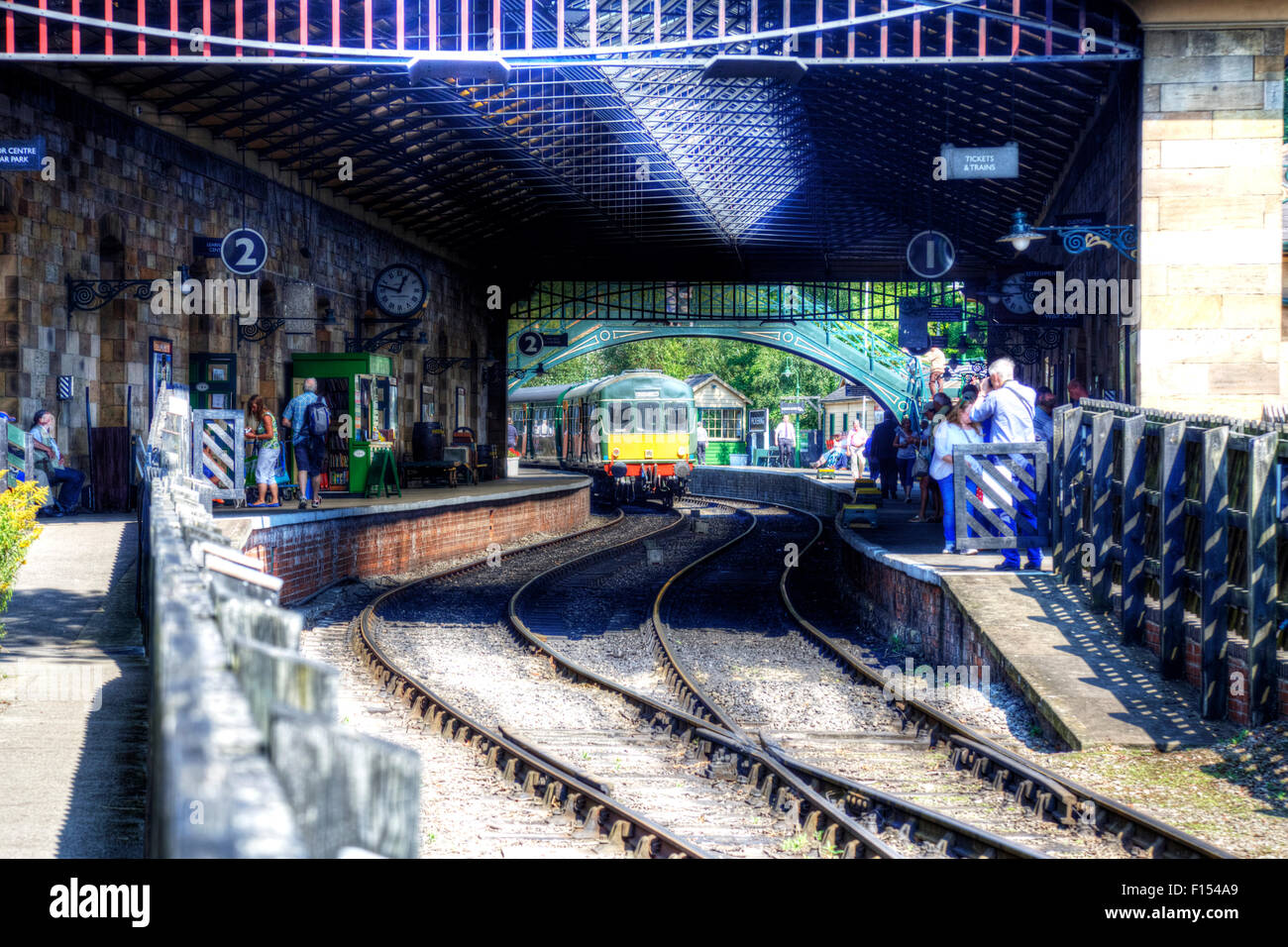 Pickering rail station railway line train tracks platform North ...