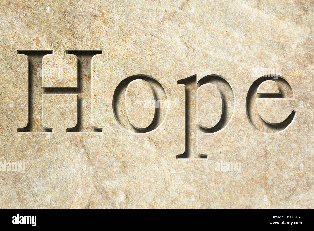 Engraving spelling the word Hope on textured old surface Stock Photo ...