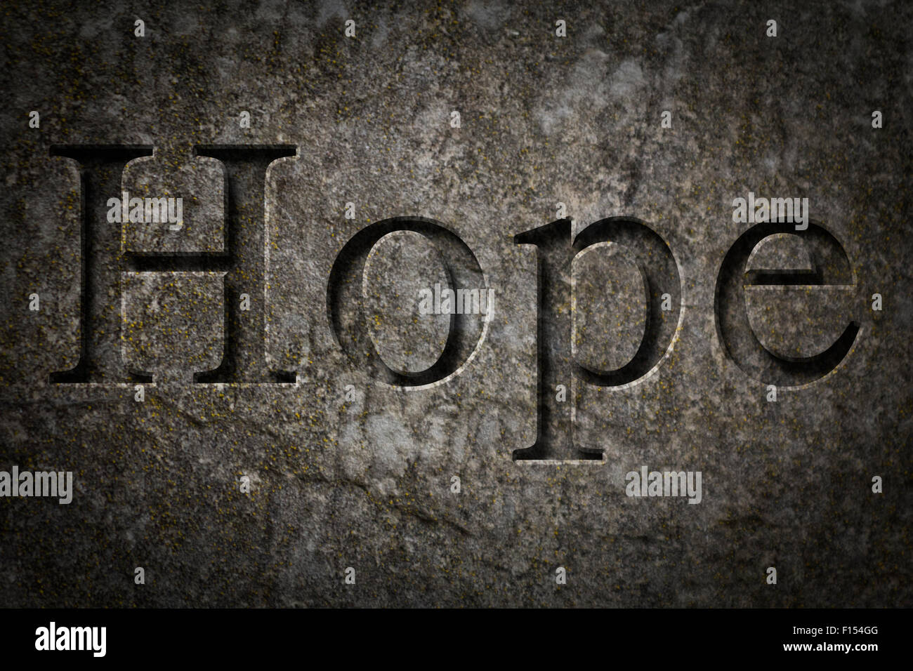 Engraving spelling the word Hope on textured old surface Stock Photo ...