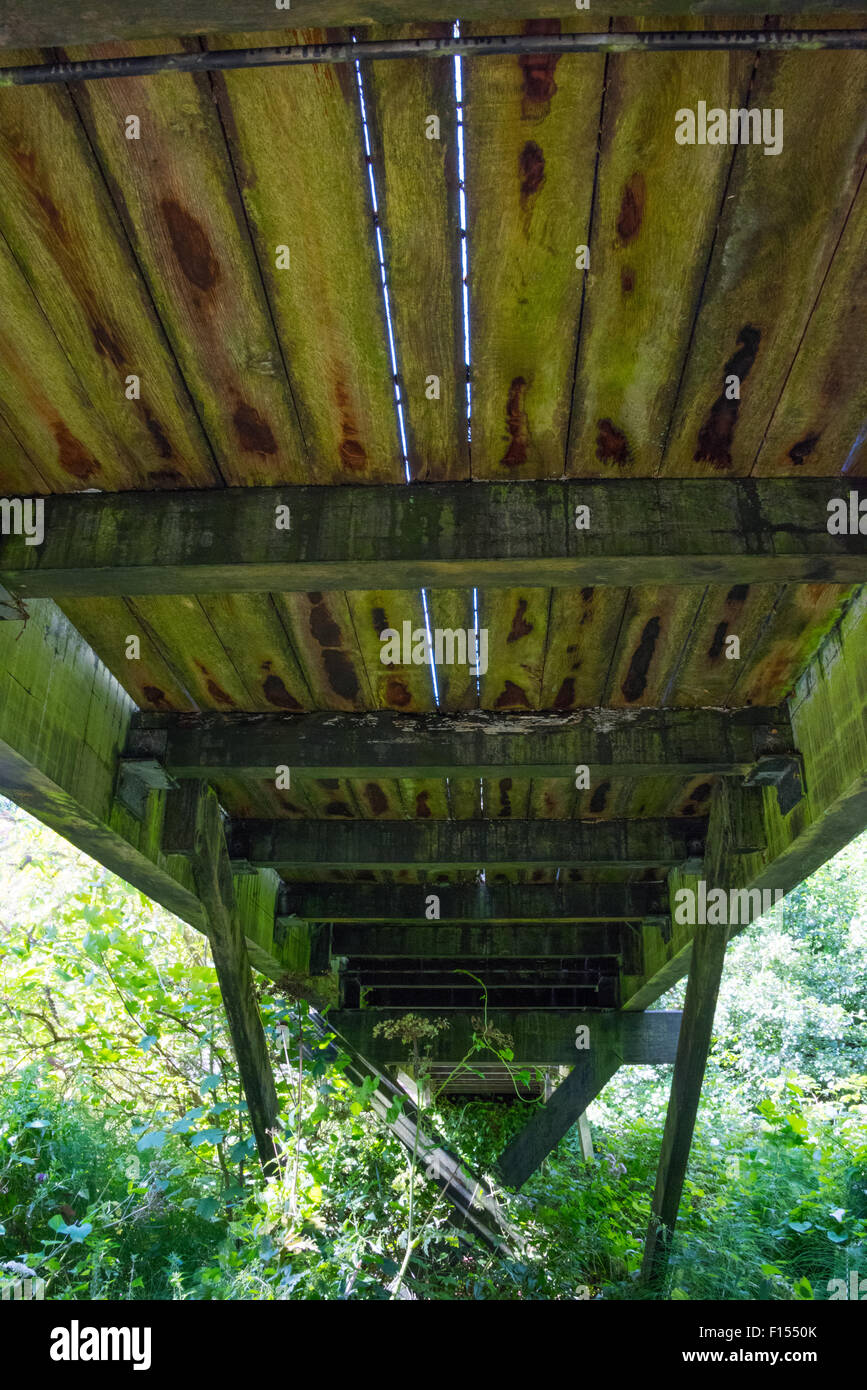 The underside of a wooden bridge at Coalbrookdale Shropshire UK Stock ...
