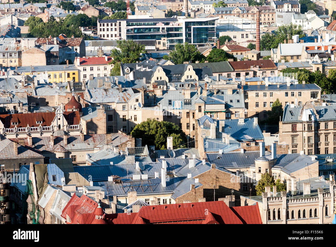 Aerial view of buildings as seen from Radisson Blu Hotel Skyline Bar in ...