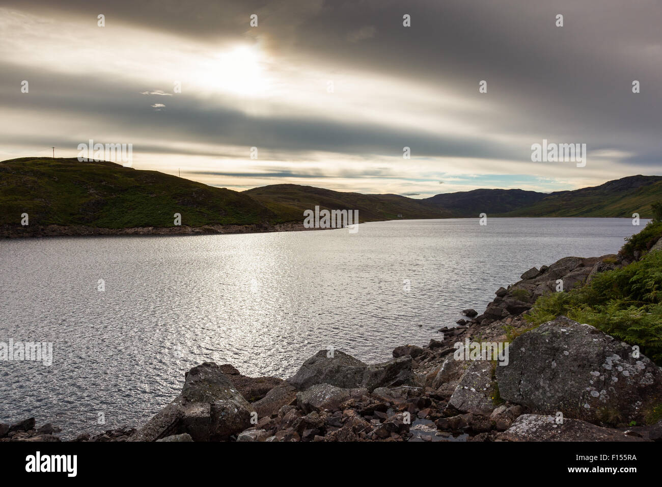 The Glen Lednock Reservoir and dam near Comrie, Perthshire, Scotland ...