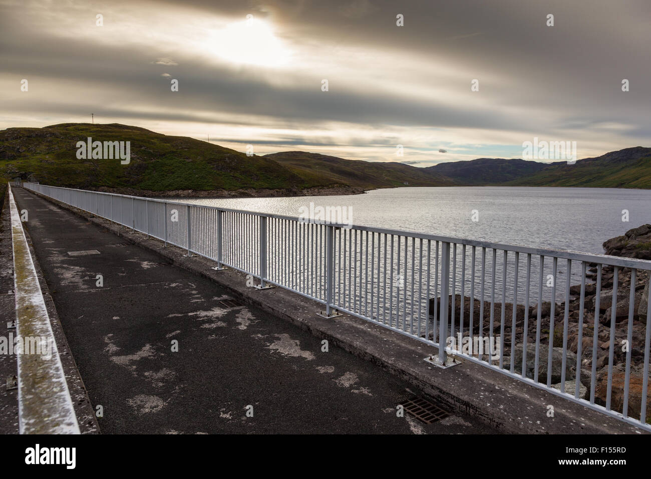 The Glen Lednock Reservoir and dam near Comrie, Perthshire, Scotland ...