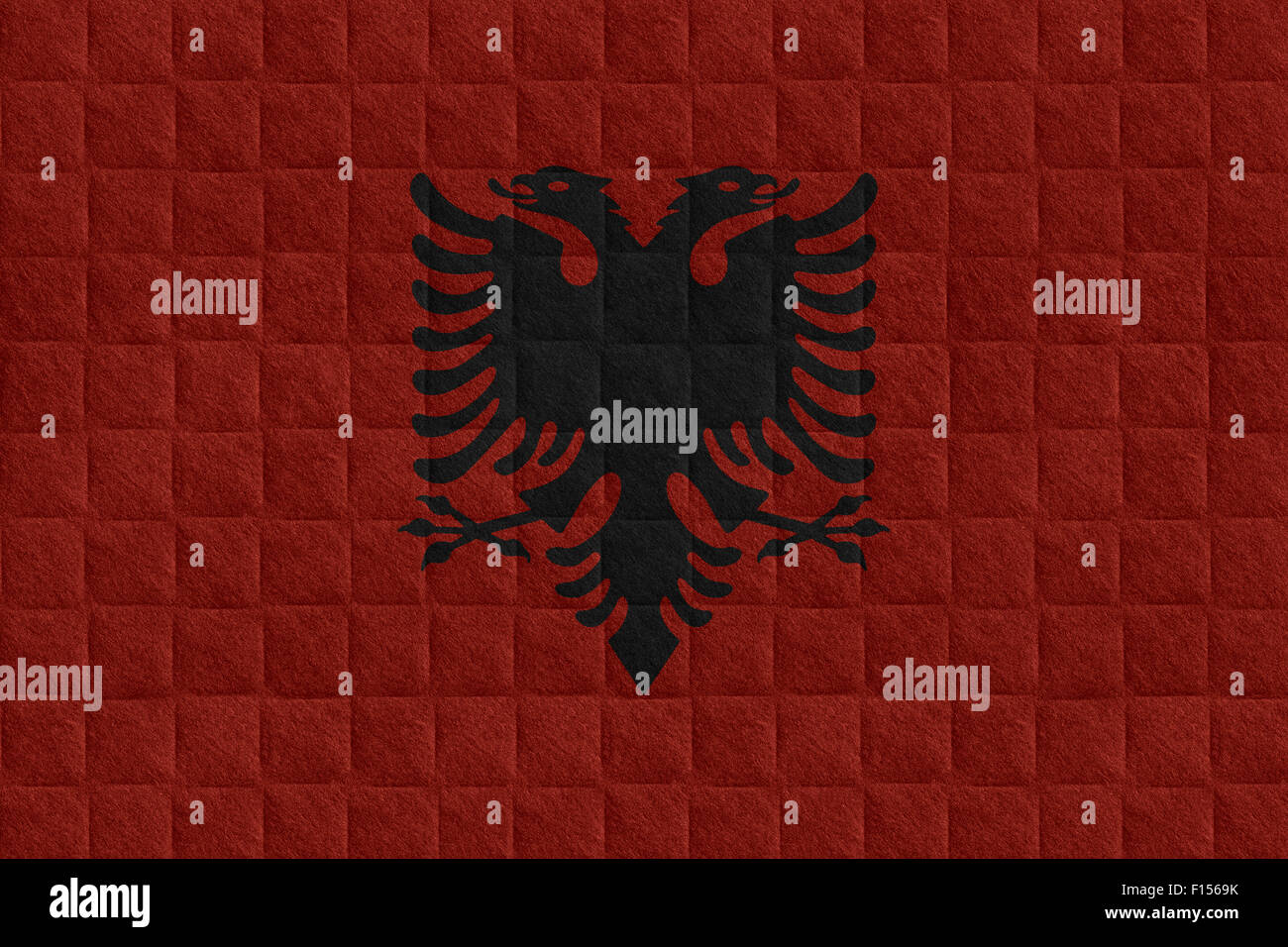 Albania flag or Albanian banner on check pattern background Stock Photo ...