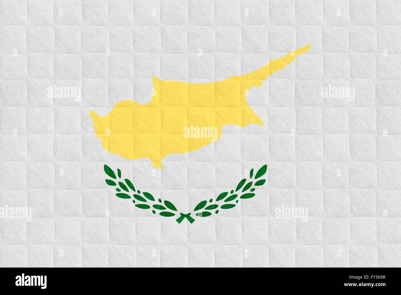 flag of Cyprus or Cypriot banner on check pattern background Stock ...