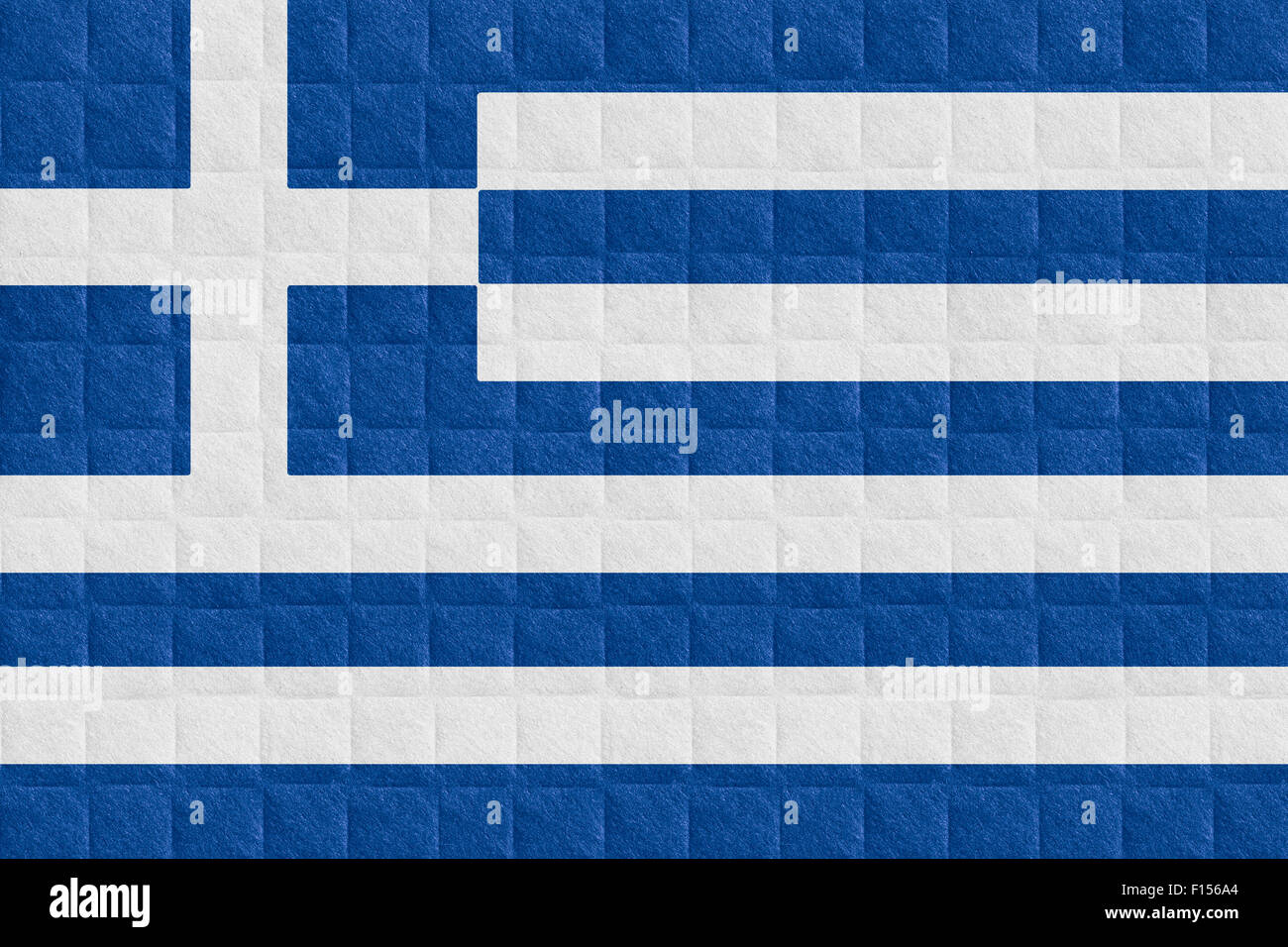 flag of Greece or Greek banner on check pattern background Stock Photo ...