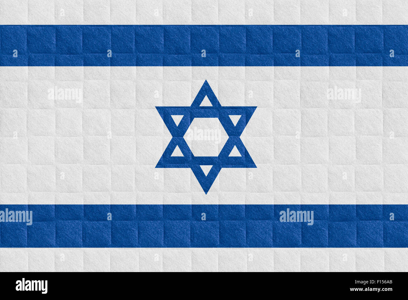 flag of Israel or Israeli banner on check pattern background Stock ...