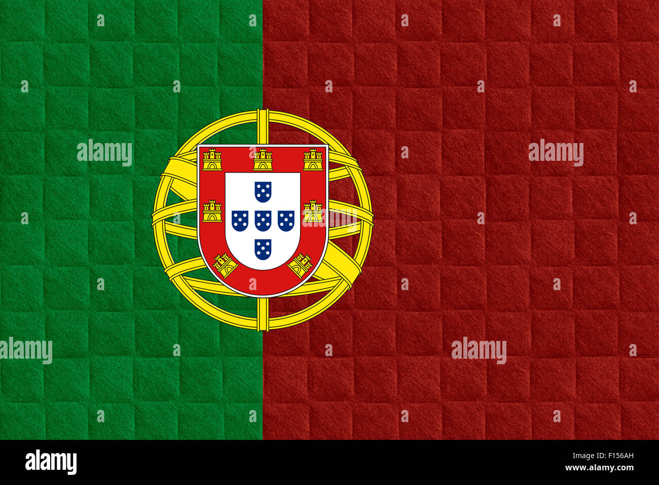 flag of Portugal or Portuguese banner on check pattern background Stock ...