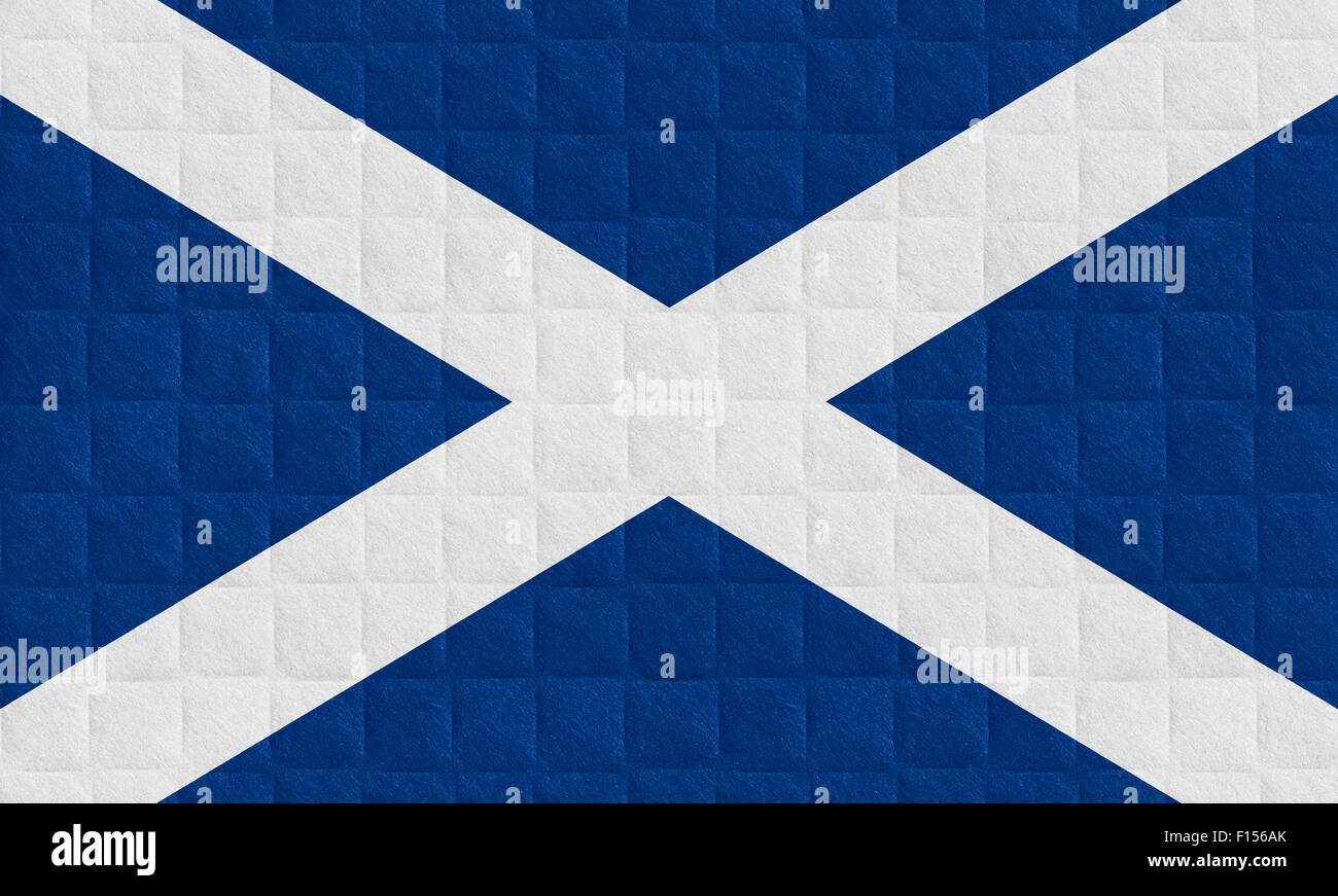 flag of Scotland or Scottish banner on check pattern background Stock ...