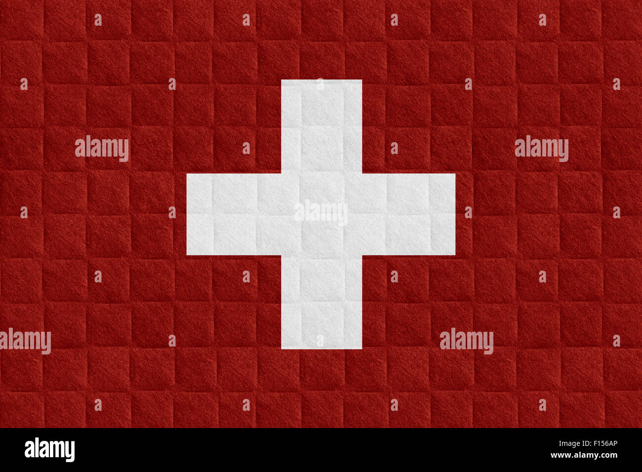 flag of Switzerland or Swiss banner on check pattern background Stock ...