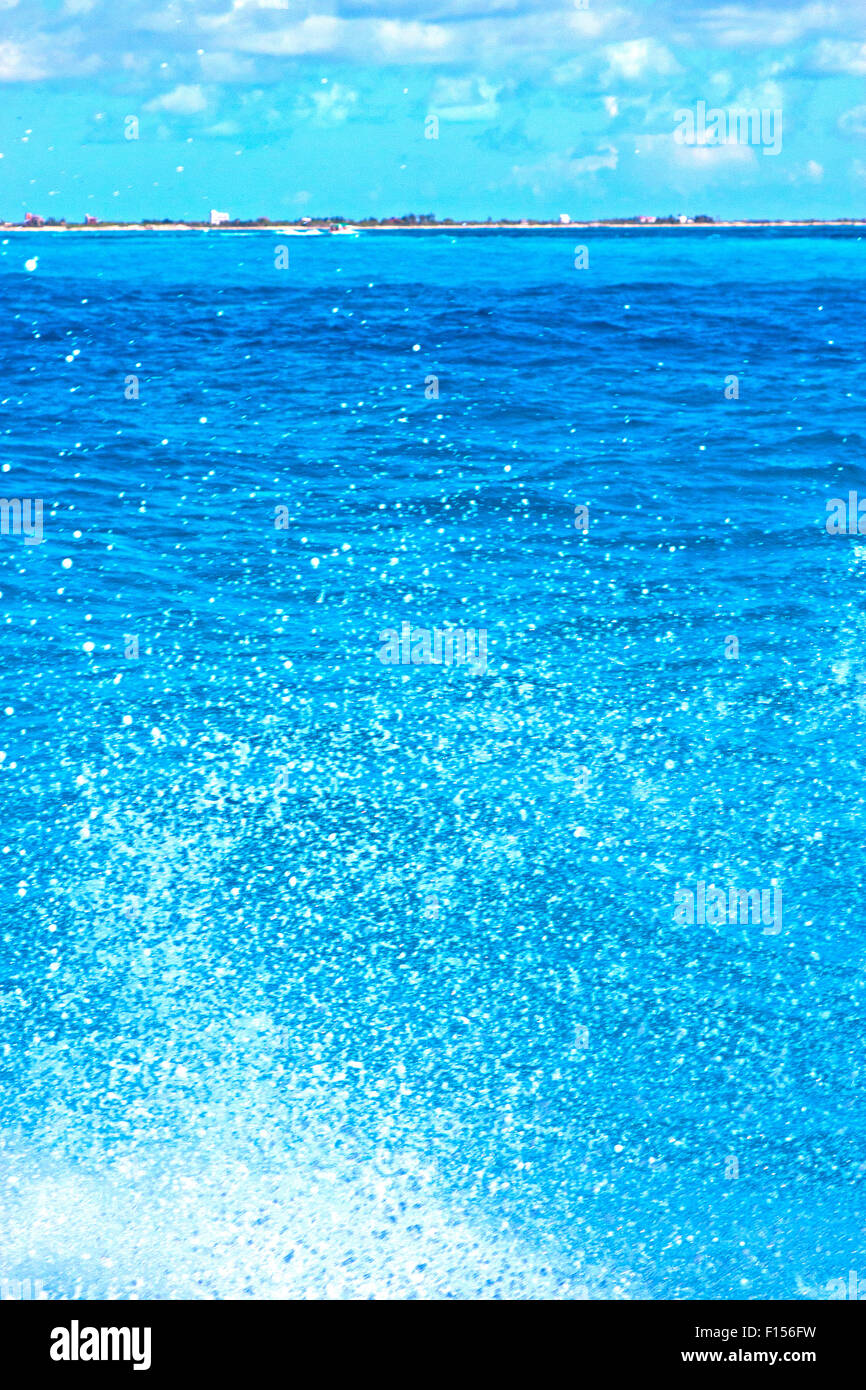 ground in mexico froath and blue foam the sea drop sunny day wave Stock ...