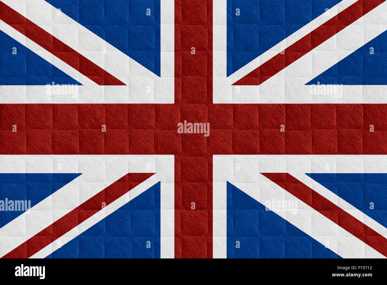 flag of United Kingdom or British banner on check pattern background ...