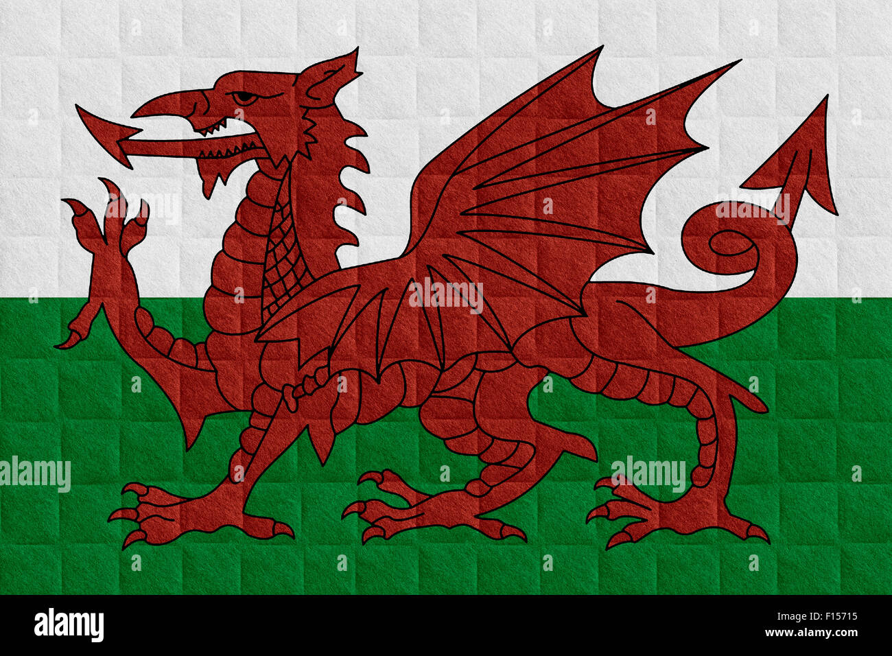 flag of Wales or Welsh banner on check pattern background Stock Photo ...