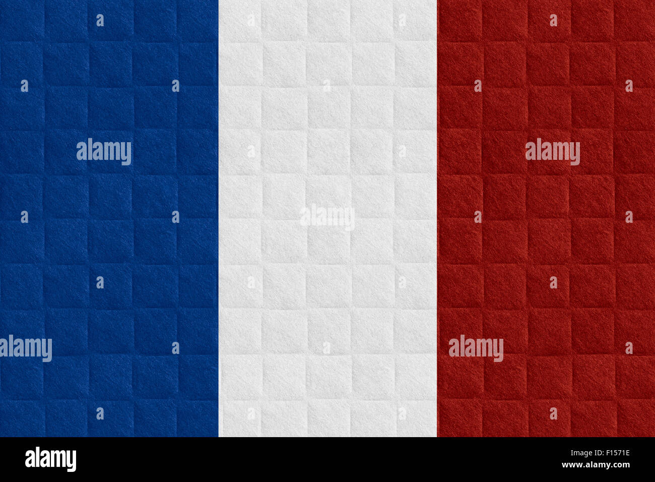 flag of France or French banner on check pattern background Stock Photo ...