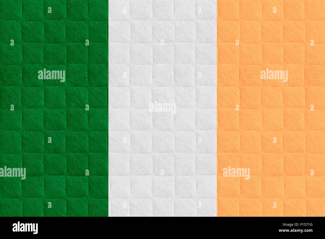flag of Ireland or Irish banner on check pattern background Stock Photo ...