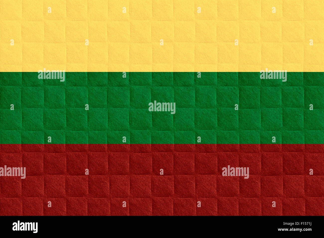 flag of Lithuania or Lithuanian banner on check pattern background ...