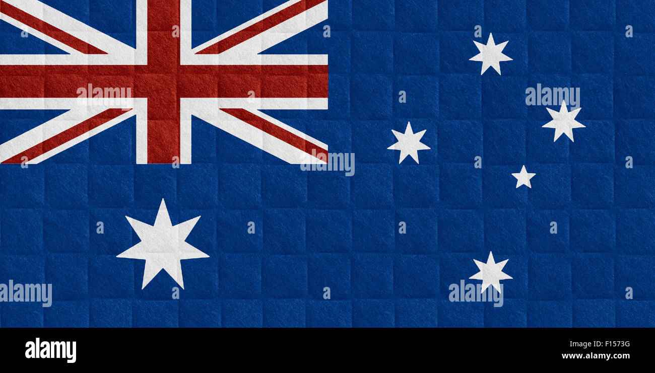 flag of Australia or Australian banner on check pattern background ...