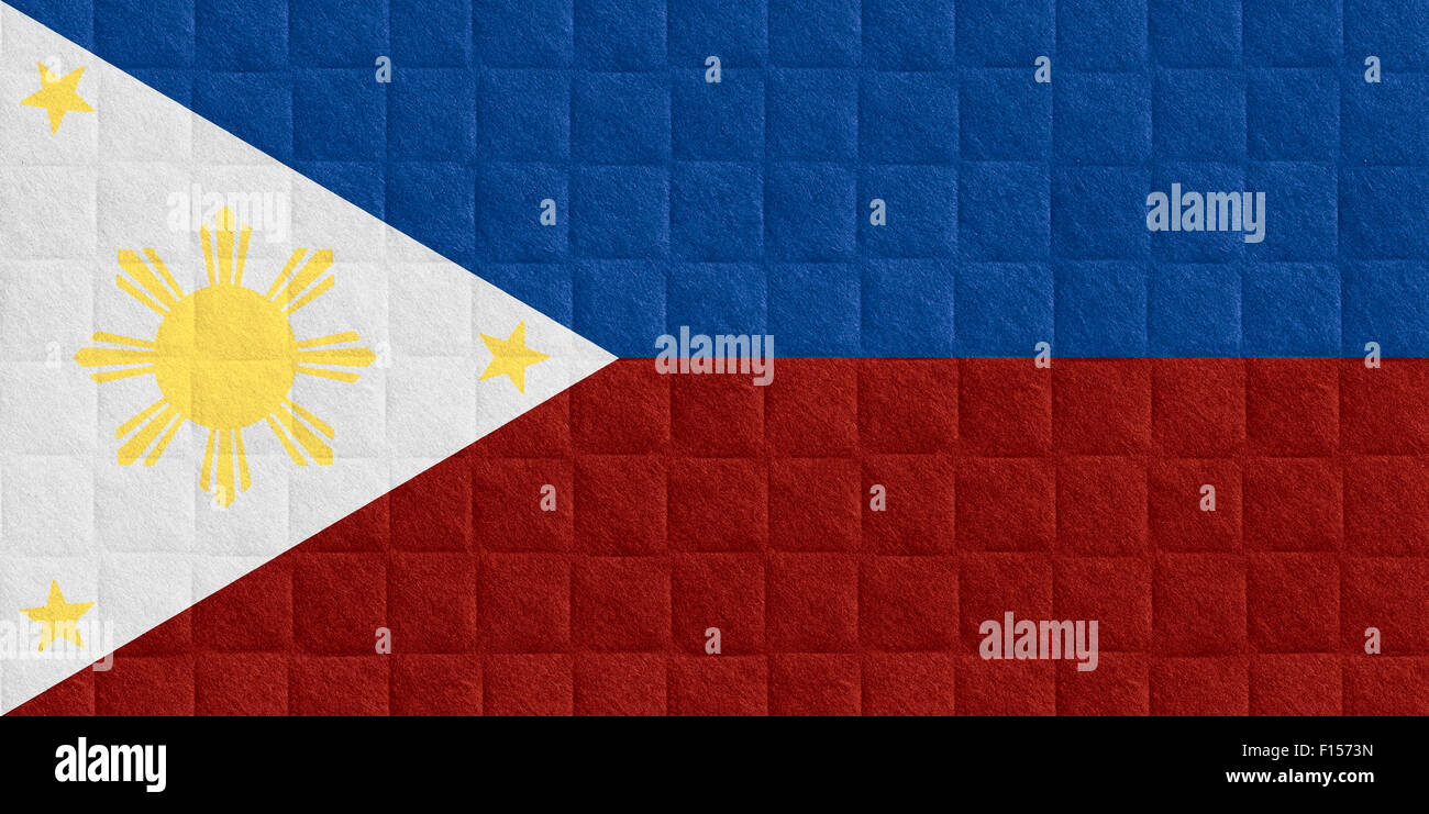 flag of the Philippines or Philippine banner on check pattern ...