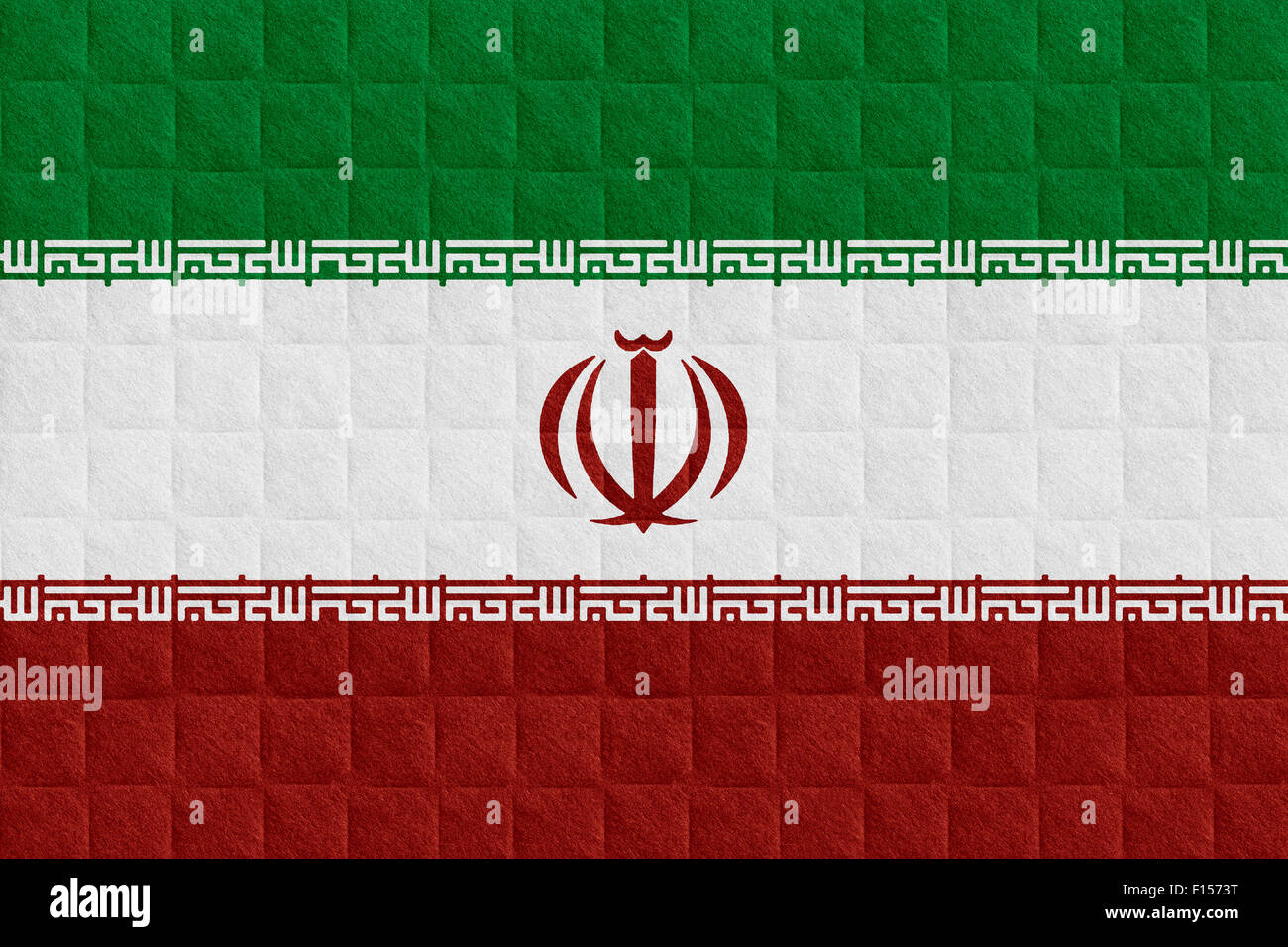 flag of Iran or Iranian banner on check pattern background Stock Photo ...