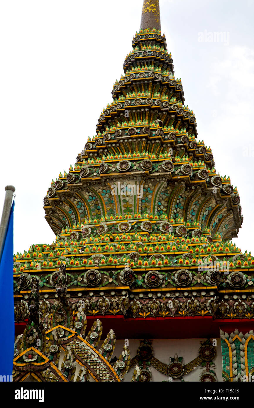 thailand asia in bangkok rain temple abstract cross colors roof wat ...