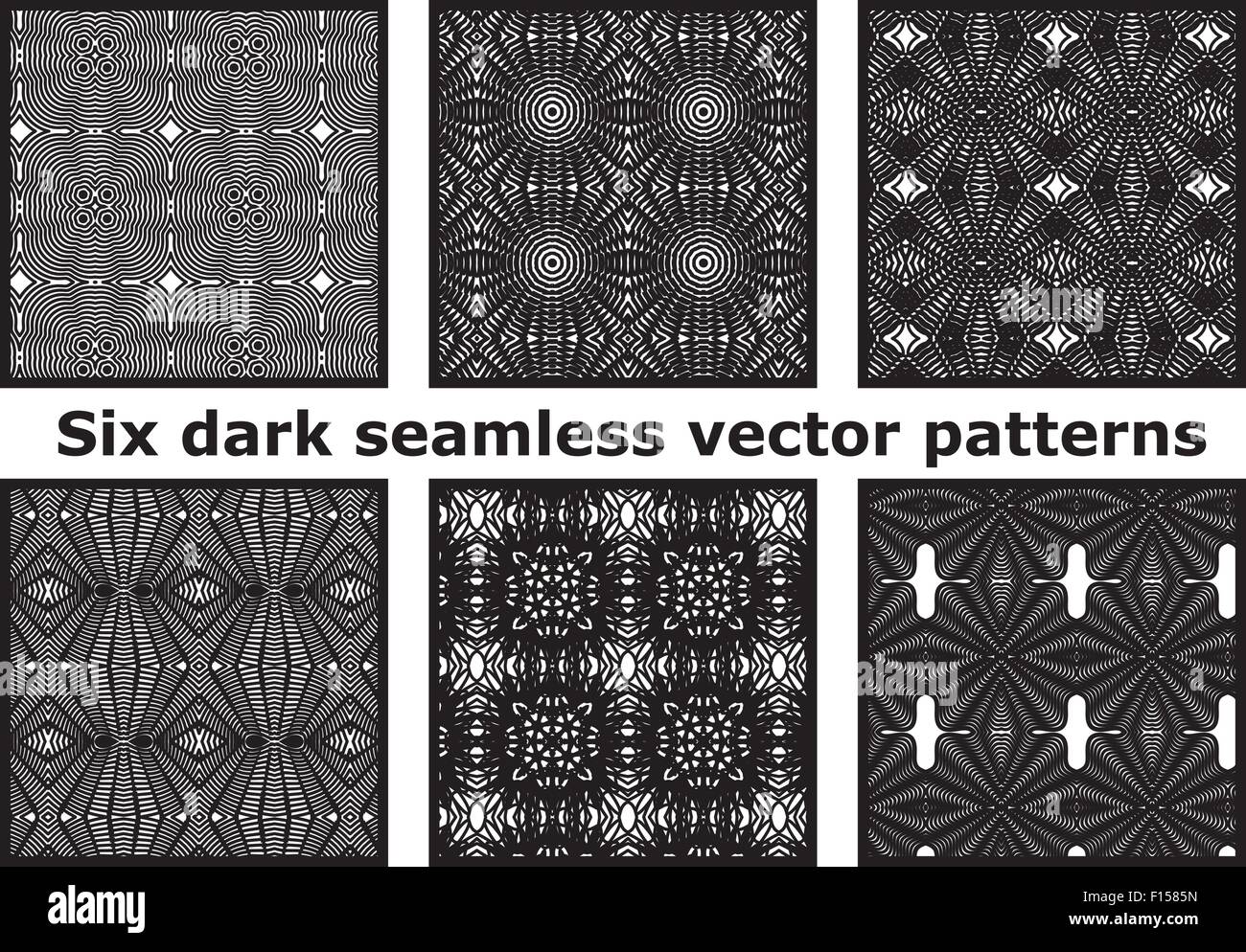 Set of 6 seamless dark artistic patterns Stock Vector Image & Art - Alamy