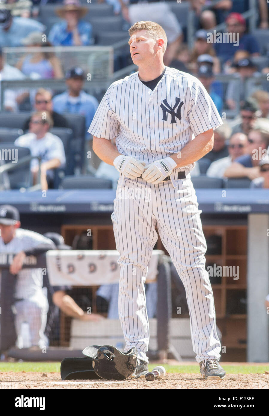 New York, New York, USA. 26th Aug, 2015. Yankees' CHASE HEADLEY reacts ...