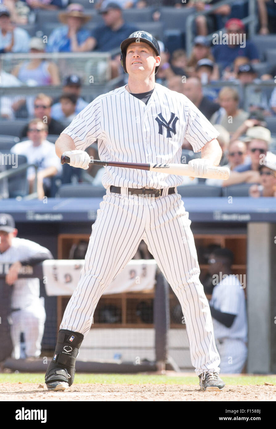 New York, New York, USA. 26th Aug, 2015. Yankees' CHASE HEADLEY reacts ...