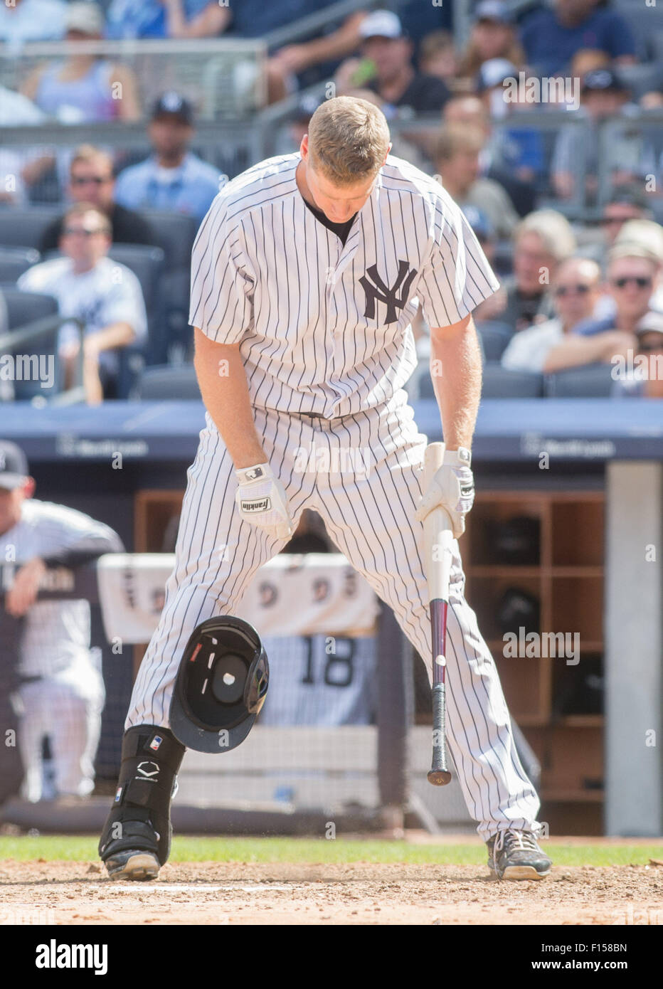 New York, New York, USA. 26th Aug, 2015. Yankees' CHASE HEADLEY reacts ...