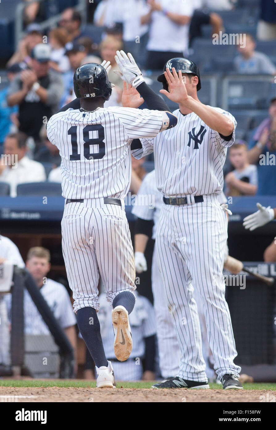 New York, New York, USA. 26th Aug, 2015. Yankees' GREG BIRD greets DIDI ...
