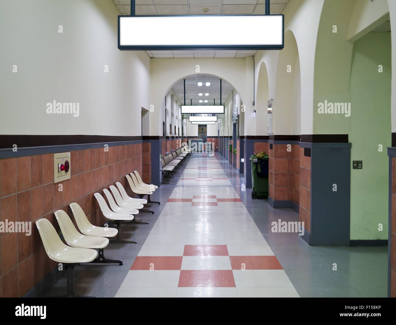 blank billboard in hospital corridor Stock Photo - Alamy