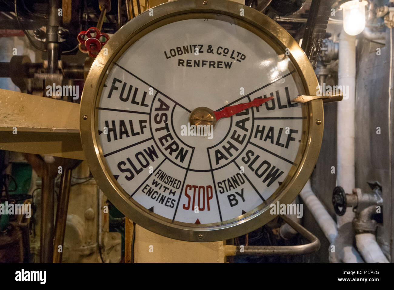 Lobnitz & Co Ltd Renfrew Ships Telegraph onboard Steam engine room on ...