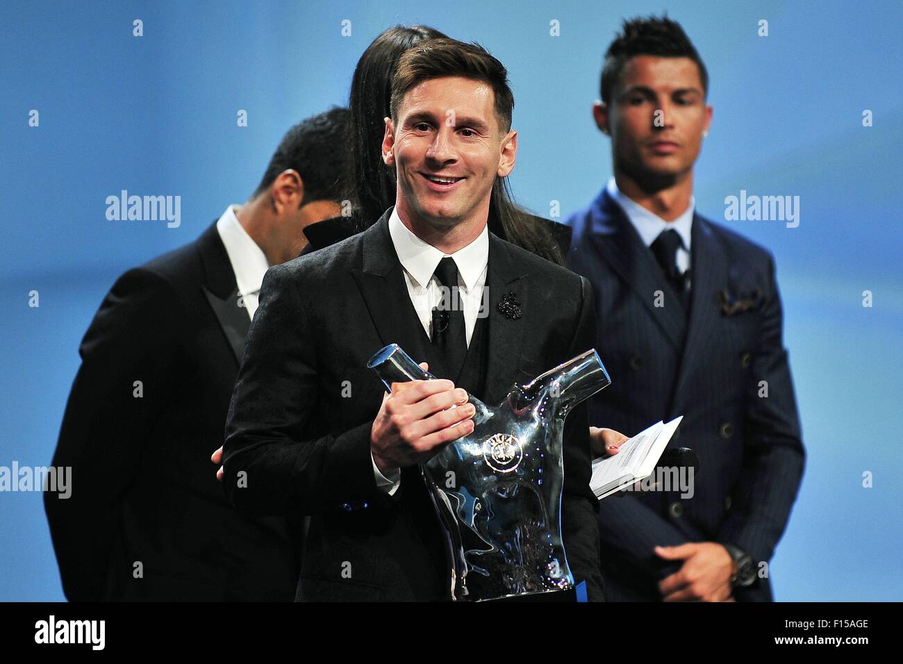 Monaco, Monaco. 28th Aug, 2014. FC Barcelona forward LIONEL MESSI poses ...