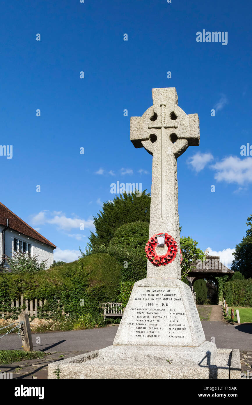 Memorial to the war dead of the village of Ewhurst, Surrey Stock Photo ...