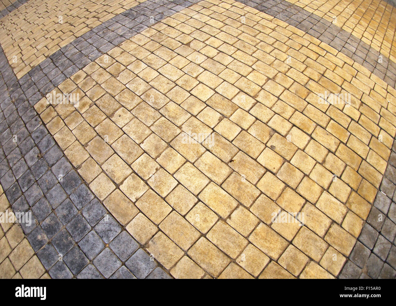 Top view of the pavement of rectangular stones with wide angle ...